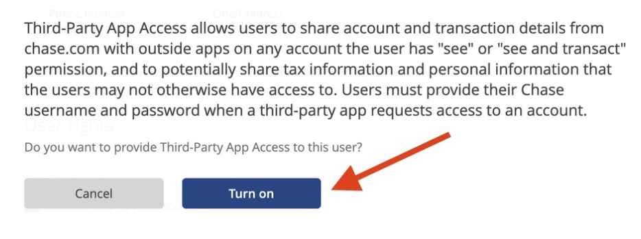 How to provide access to Chase